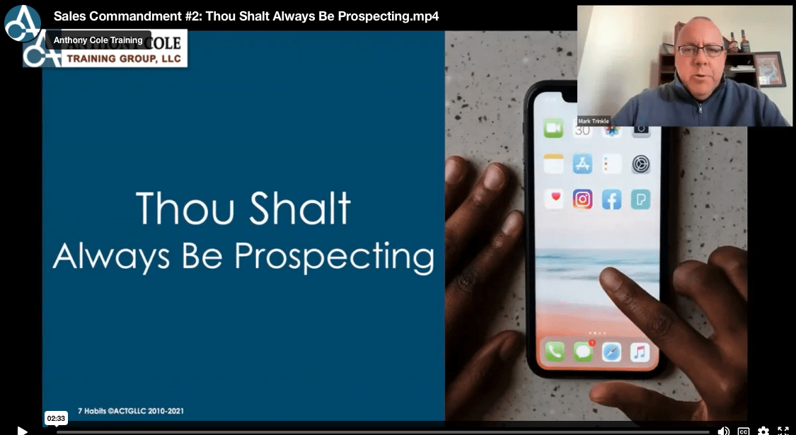 Thou Shalt Always Be Prospecting: The 10 Commandments of Sales Success Thou Shalt Always Be Prospecting: The 10 Commandments of Sales Success