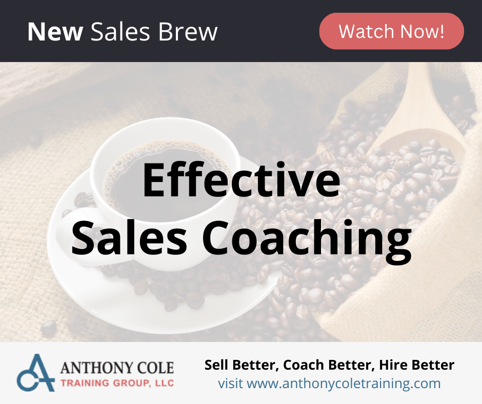 Effective Sales Coaching - Anthony Cole Training